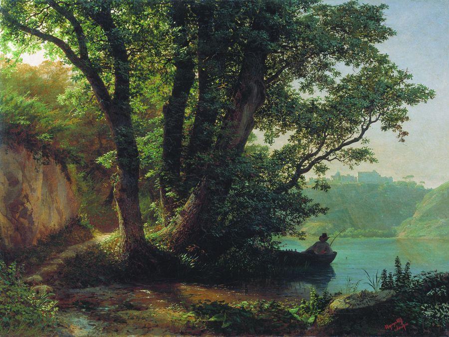 Landscape with lake - Lev Lagorio | AllPainters.org